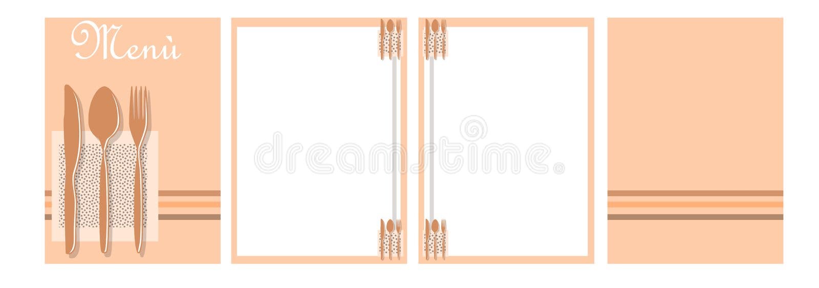 A4 4 Pages Menu Template - Italian Restaurant Stock Illustration ...