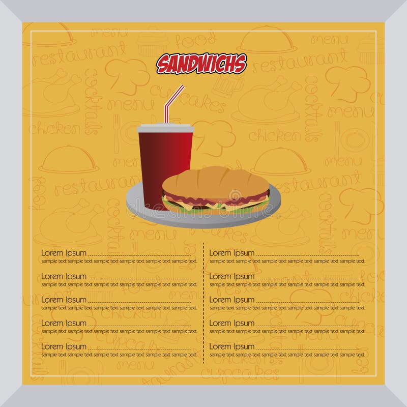 Menu stock vector. Illustration of healthy, meal, list - 62446545