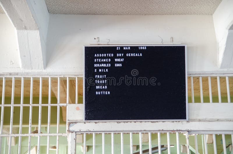 The Menu at Alcatraz Prison Dining Hall Editorial Photo - Image of ...