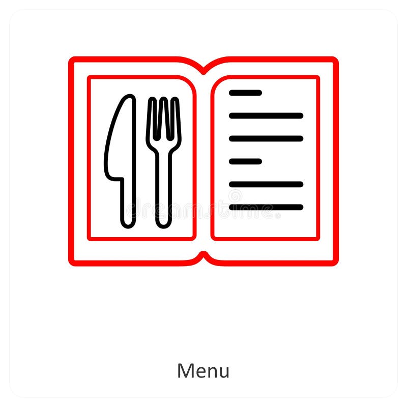 Menu and bar icon concept stock vector. Illustration of food - 340058083