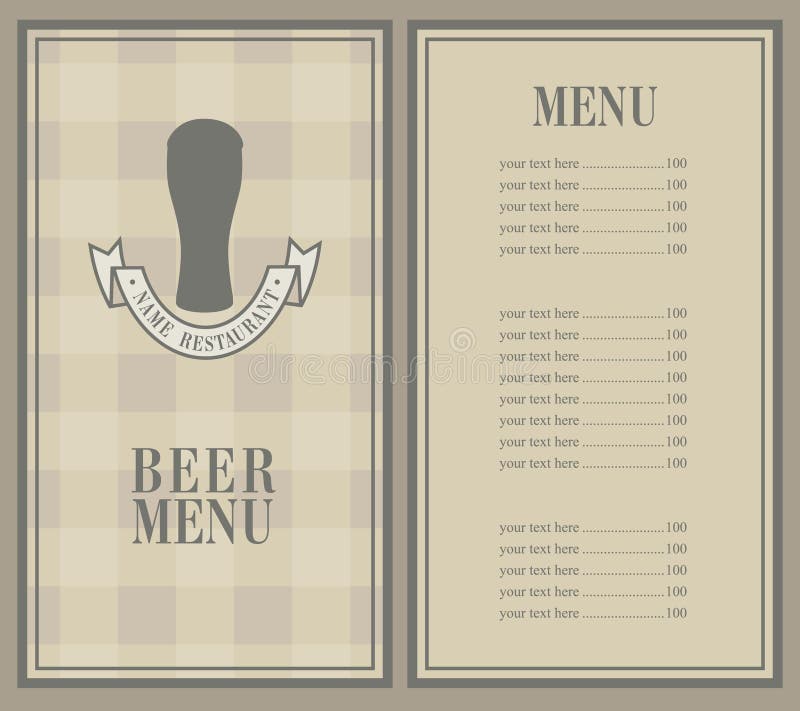 Menu with bee stock vector. Illustration of sheet, liquor - 45101752