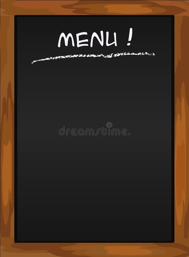 Chalkboard Menu Template for Restaurant, Background and Food Frame ...