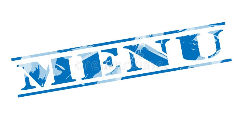 With Menu Blue Rectangle Sticker Paper on White Background. Stock ...