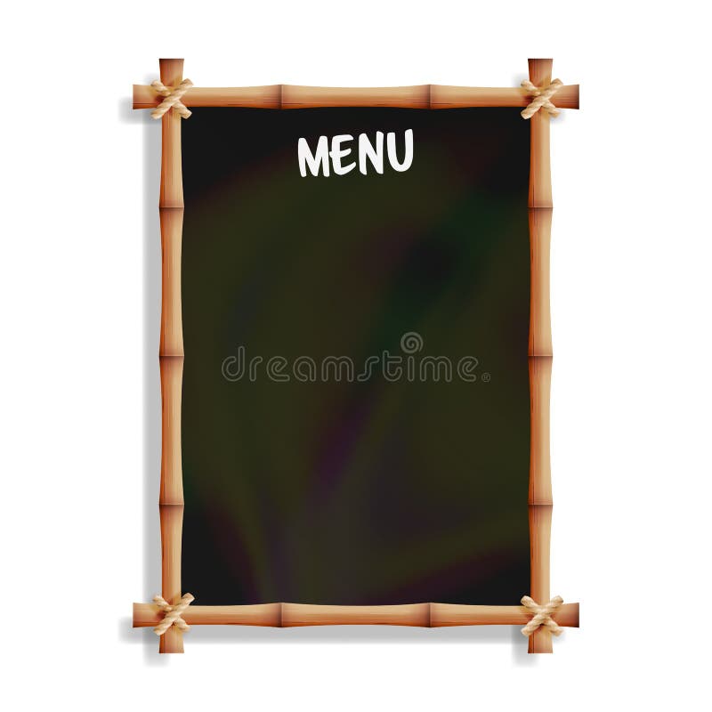 Menu Black Board Vector. Empty Cafe Menu Set. Realistic Wooden ...