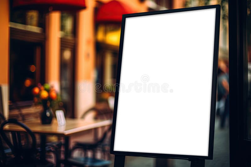 Menu Board Sign Mockup with White Blank Empty Space To Add Text or ...