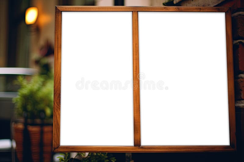 Menu Board Sign Mockup with White Blank Empty Space To Add Text or ...