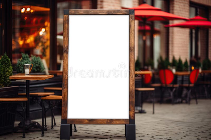 Menu Board Sign Mockup with White Blank Empty Space To Add Text or ...