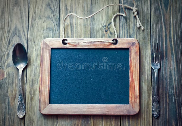 Menu board with slate stock photo. Image of space, dinner - 65972166
