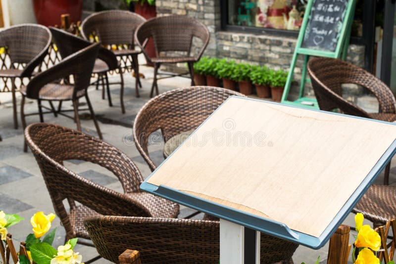 Menu Board Standing Outside the Restaurant Stock Photo - Image of sale ...