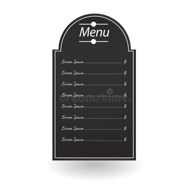 Menu Board. Vector Illustration Decorative Design Stock Vector ...