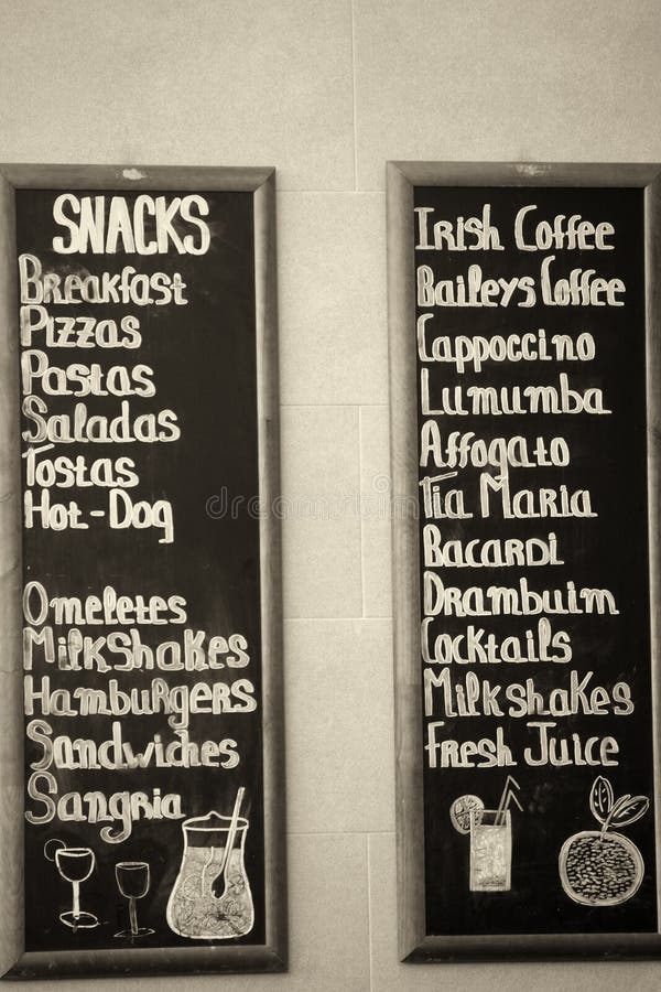 Menu boards stock image. Image of frame, writing, tiles - 22837053