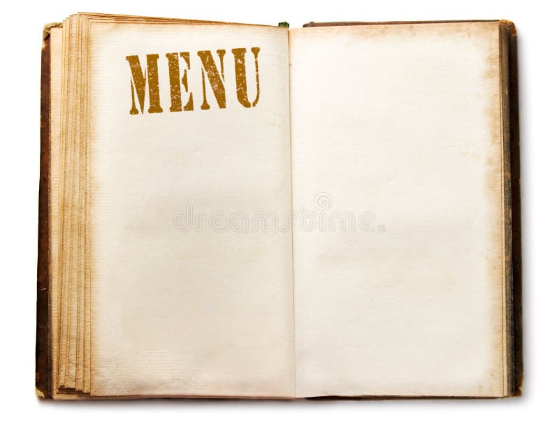 Menu book stock photo. Image of broken, page, rough, menu - 28745094
