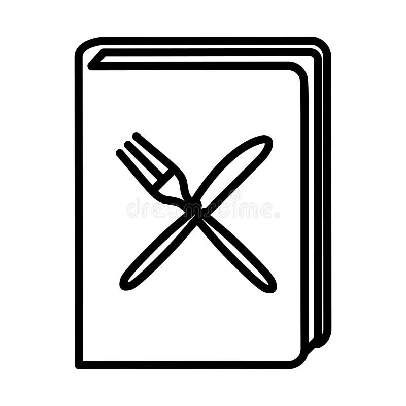 Menu Book Icon stock vector. Illustration of cutlery - 247104786