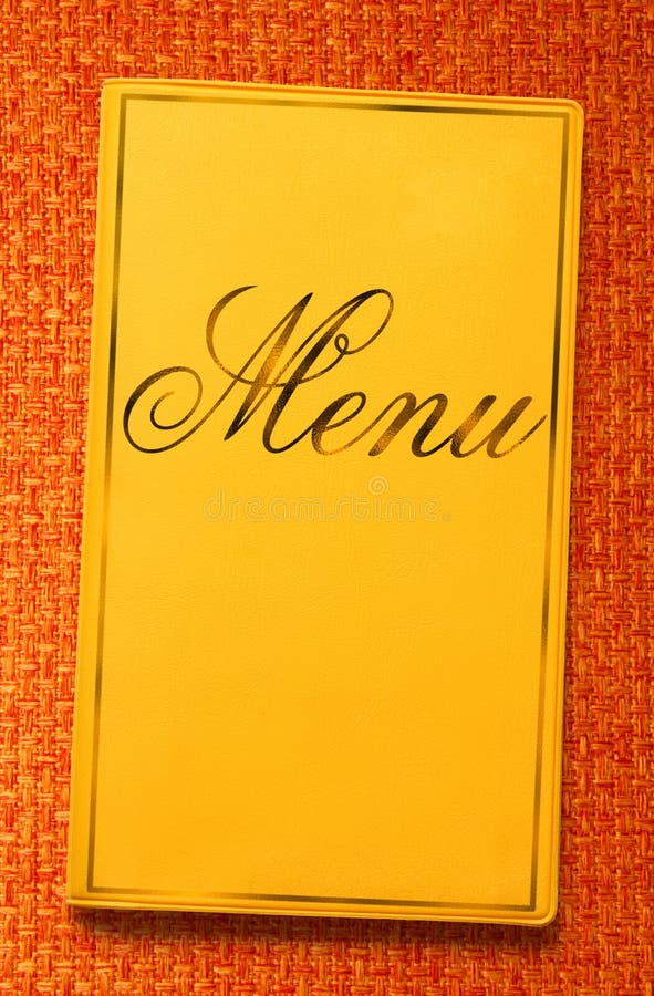 Menu book stock photo. Image of plain, canvas, orange - 55279790