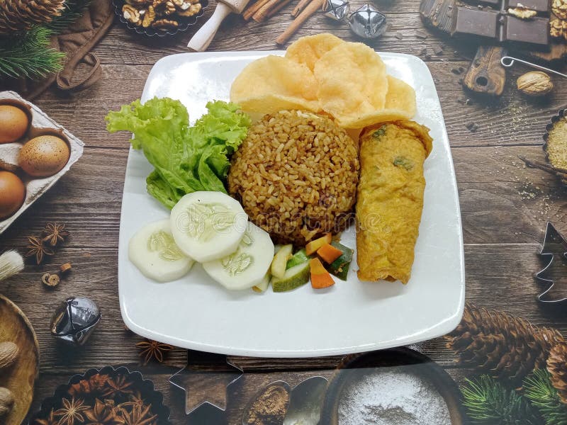 Menu Breakfast Lunch Dinner Fried Rice Egg Special Food Stock Image ...