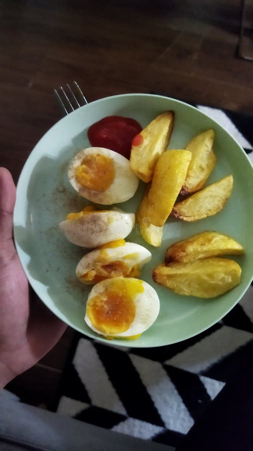 Menu Breakfast Egg and Potato Wadge Stock Photo - Image of wadge, dish ...