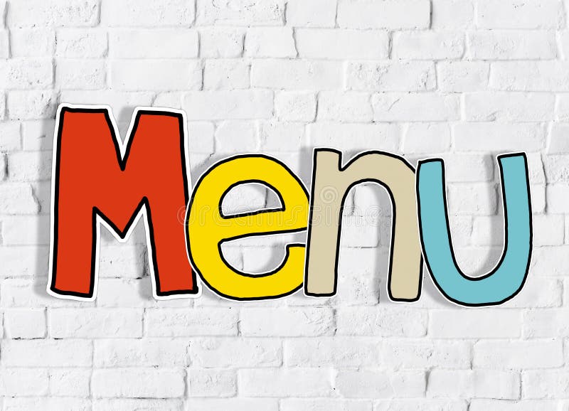 Menu Brick Wall Single Word Text Background Clean Concept Stock Image ...