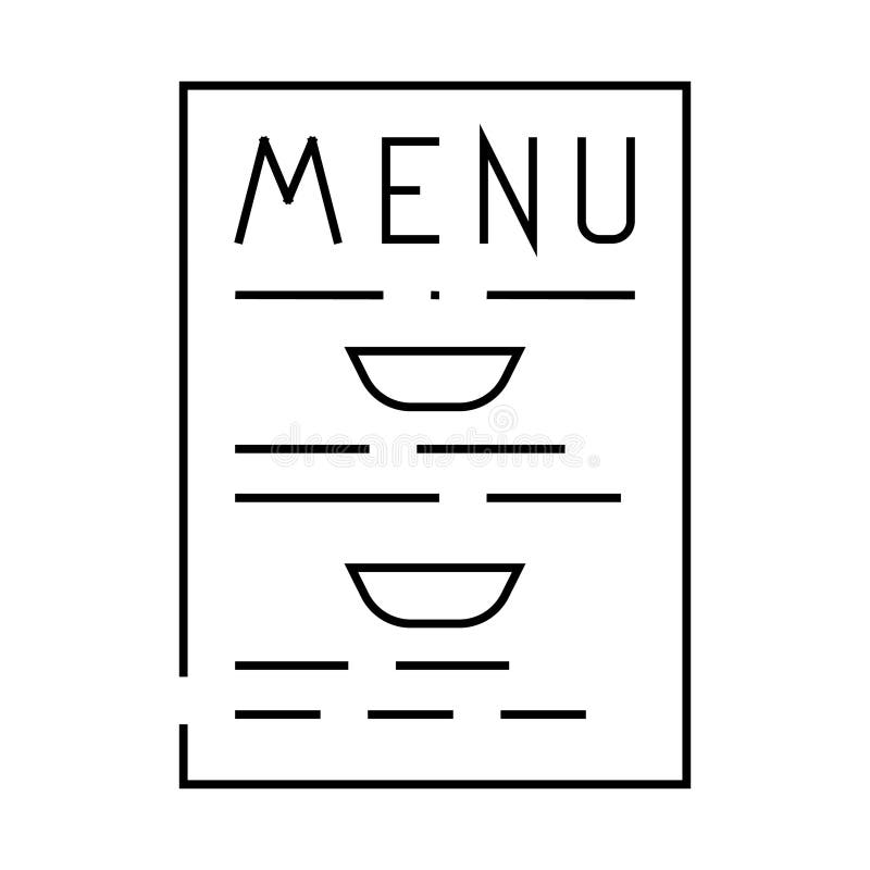 Menu Buffet Line Icon Vector Illustration Stock Illustration ...