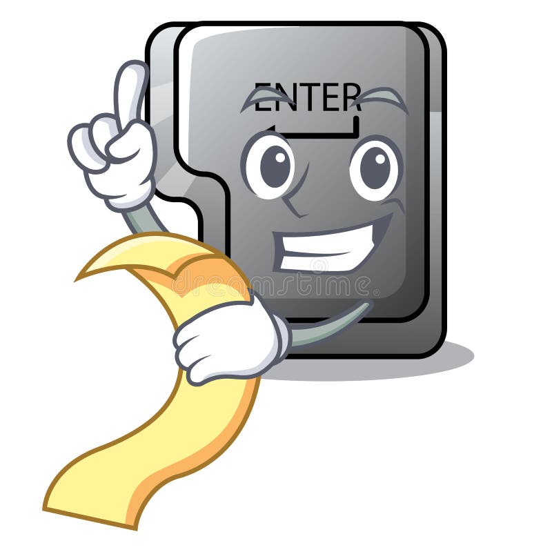 With Menu Button Enter Isolated in the Cartoon Stock Vector ...