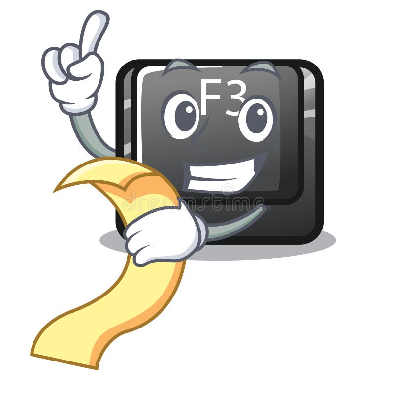 With Menu Button F3 in the Shape Cartoon Stock Vector - Illustration of ...