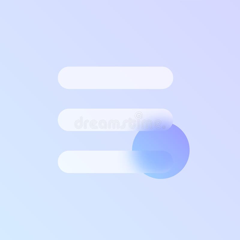 Menu Button Glass Morphism Trendy Style Icon Stock Vector ...