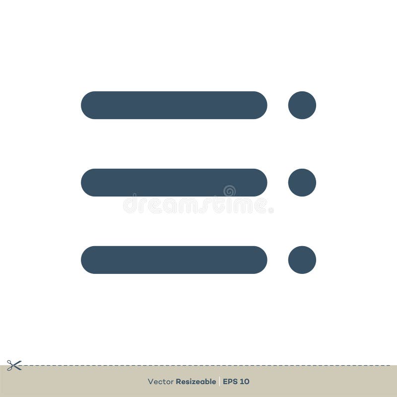 Menu Button Icon Vector Logo Template. Vector EPS 10 Stock Vector ...