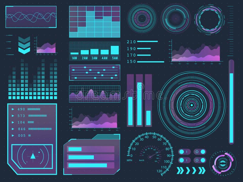 HUD Elements Sci-fi Science Futuristic User Interface. Menu Buttons ...
