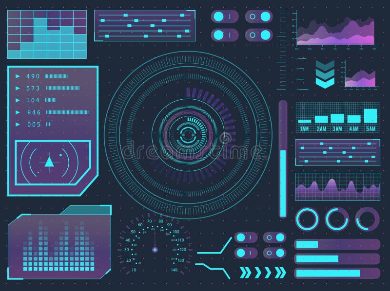 HUD Elements Sci-fi Science Futuristic User Interface. Menu Buttons ...