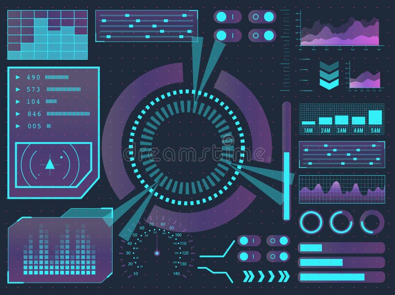 HUD Elements Sci-fi Science Futuristic User Interface. Menu Buttons ...
