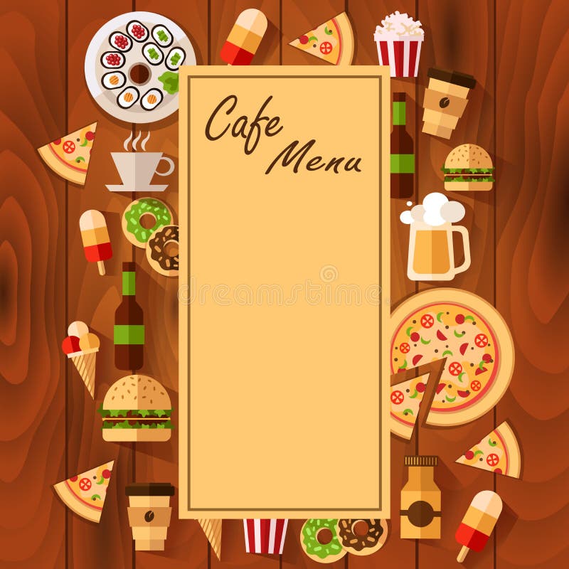 Menu for cafe background stock illustration. Illustration of bottle ...