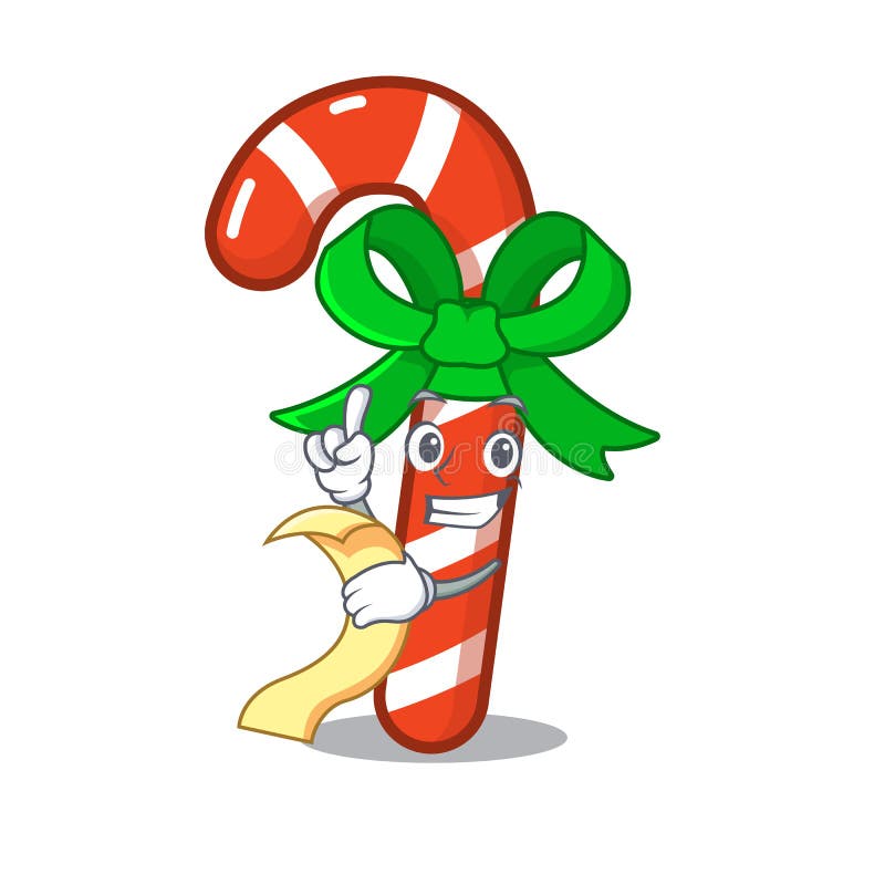 With Menu Candy Cane Character Shaped a Cartoon Stock Vector ...