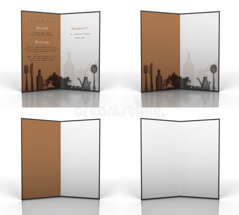 Menu Card with Clipping Path Stock Illustration - Illustration of ...