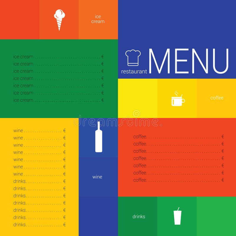 Menu Design for Pizza and Pasta on Black Stock Vector - Illustration of ...