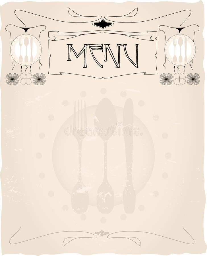 Menu card design stock vector. Illustration of ancient - 20233347