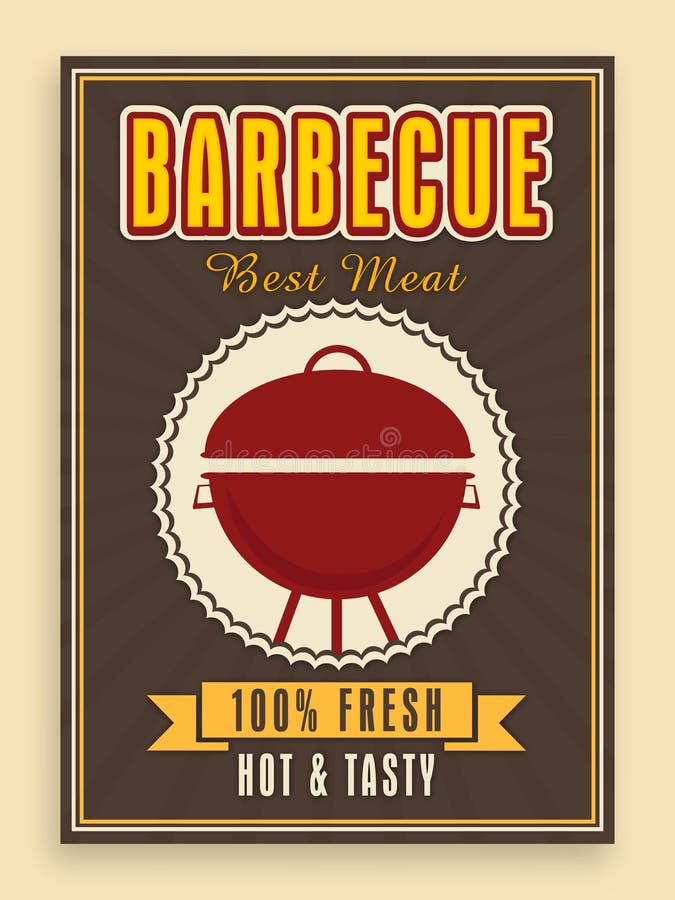 Menu Card Design for Barbecue. Stock Illustration - Illustration of ...