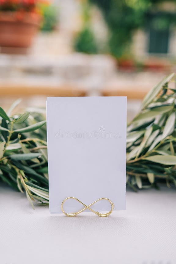 Menu Card with Festive Wedding Table Setting Stock Image - Image of ...