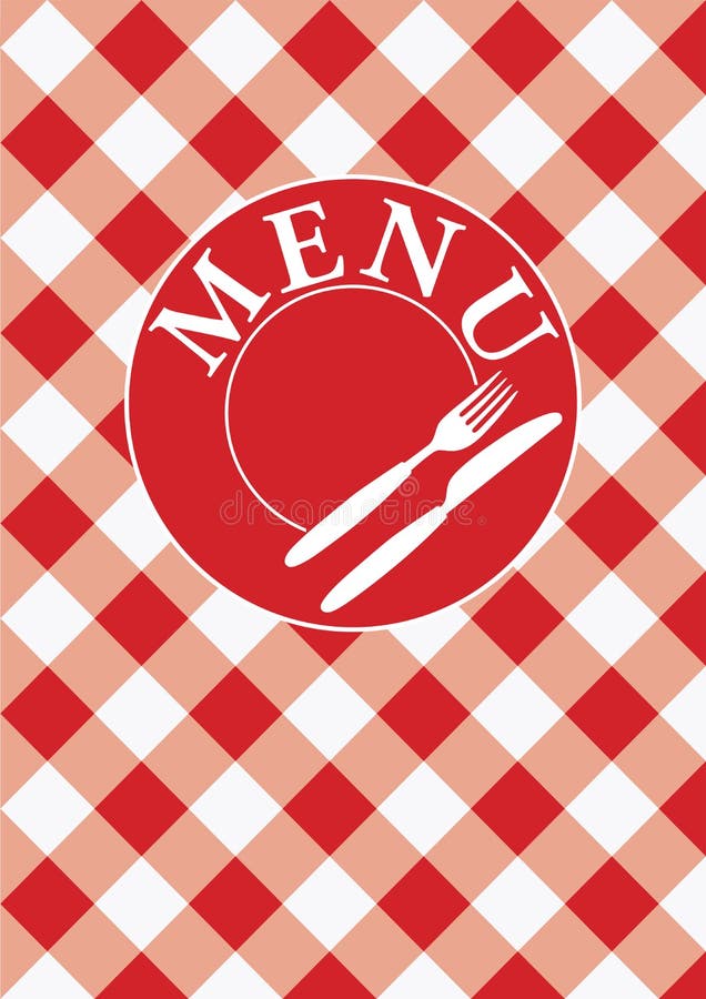Red Gingham Menu Card stock vector. Illustration of invite - 14232308