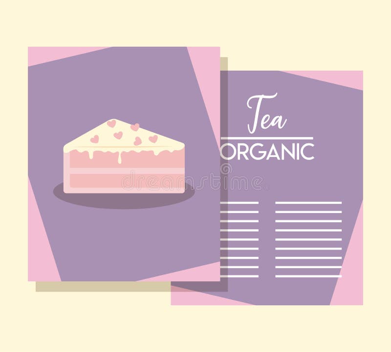 Menu card with slice cake stock vector. Illustration of card - 132694786