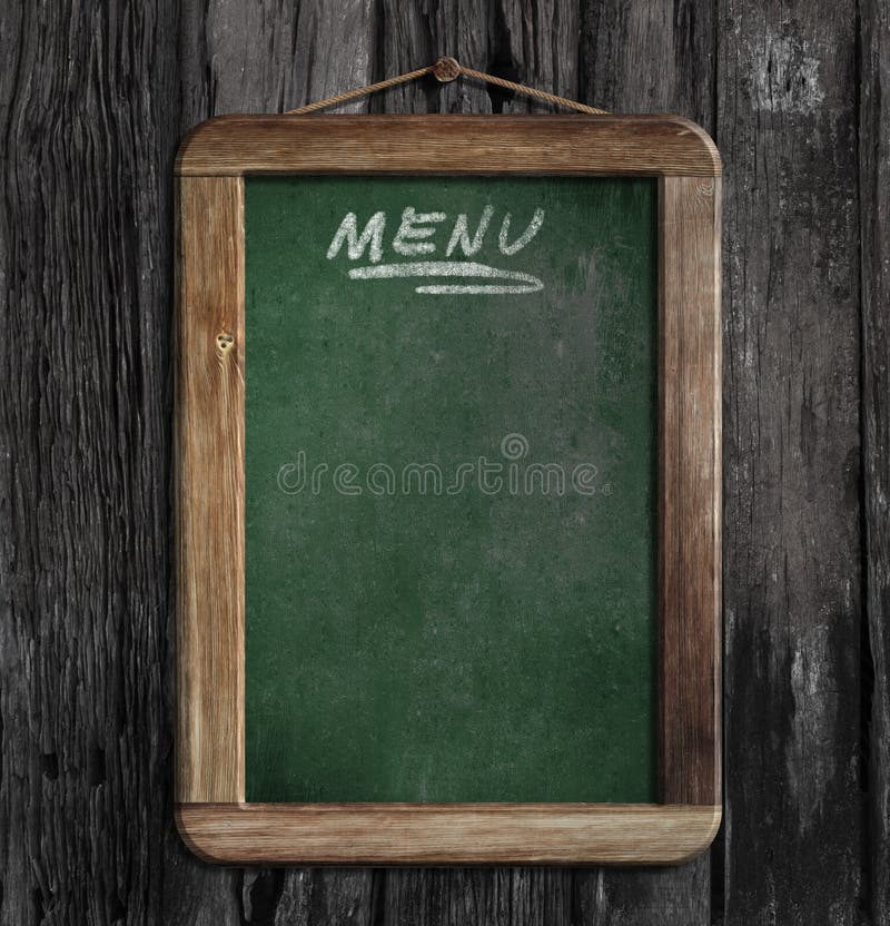 Menu Chalkboard or Blackboard in Restaurant Stock Photo - Image of nail ...