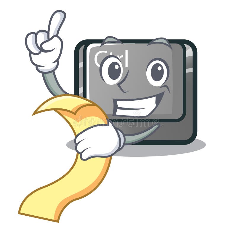 With Menu Character Ctrl Button Attached On Computer Stock Vector