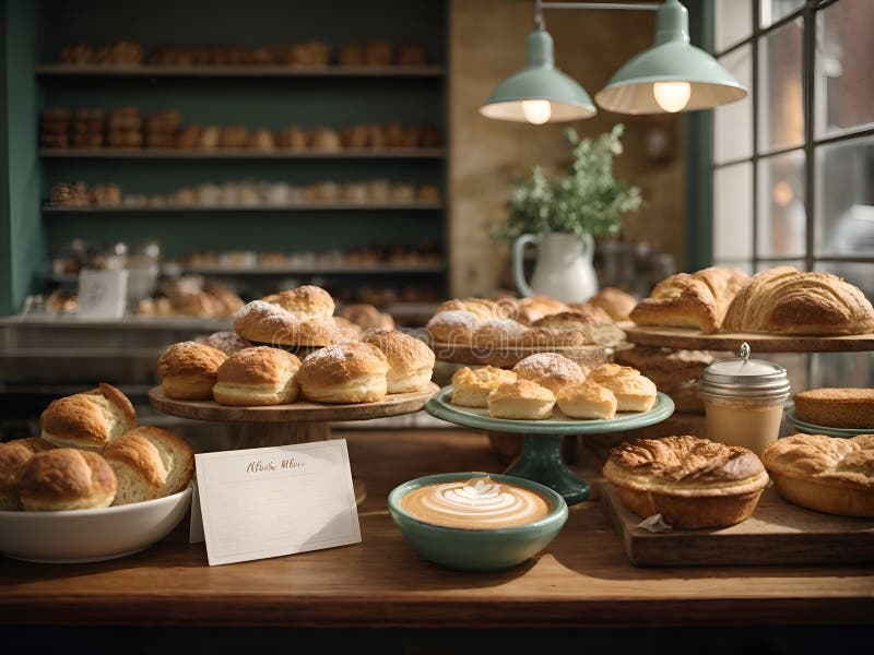 A Menu for a Charming Neighborhood Bakery, Including a Variety of ...