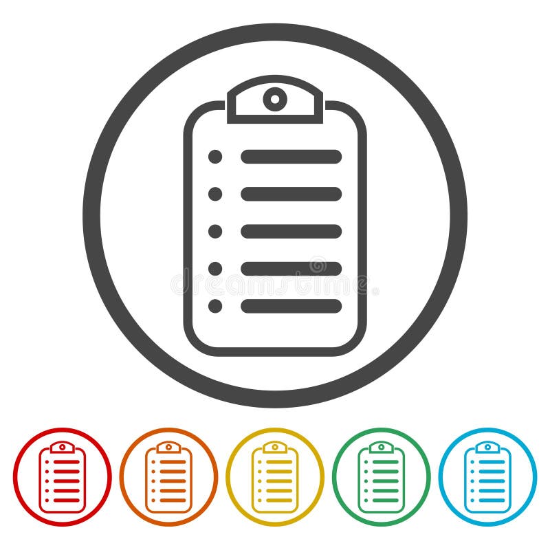 Menu Clipboard Vector Sticker Set Stock Vector - Illustration of list ...