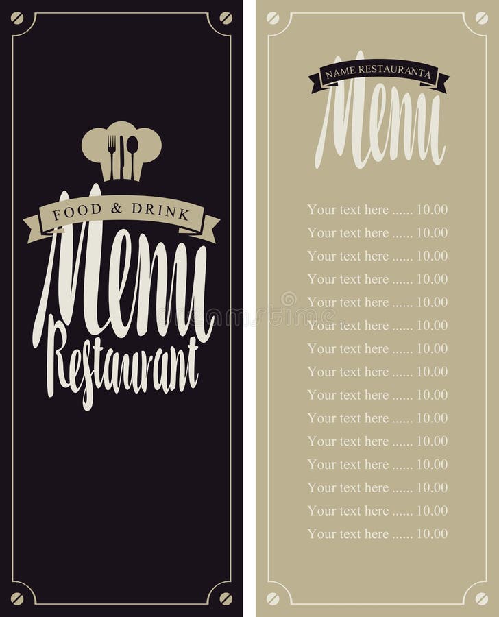 Menu Con Il Listino Prezzi Ed Il Toque Illustrazione Vettoriale ...