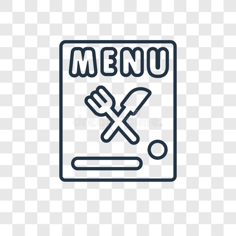 Menu Concept Vector Linear Icon Isolated on Transparent Background ...