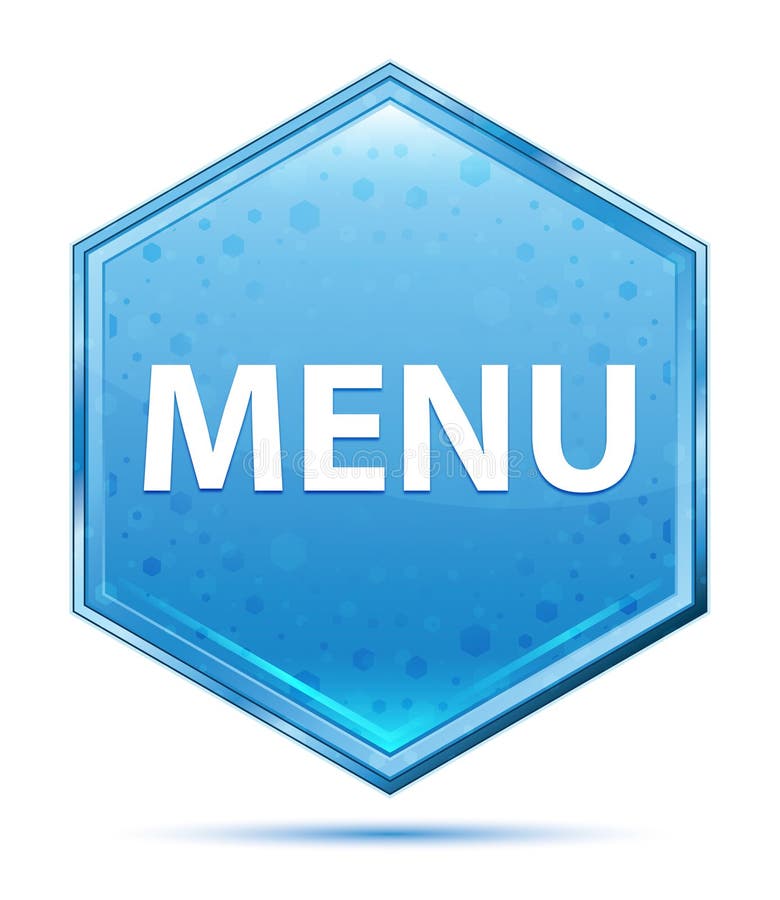 Menu Crystal Blue Hexagon Button Stock Illustration - Illustration of ...