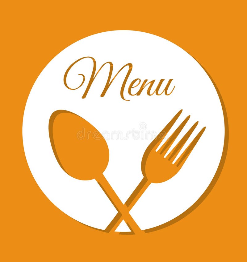 Menu Cursive Font Emblem Image Stock Illustration - Illustration of ...