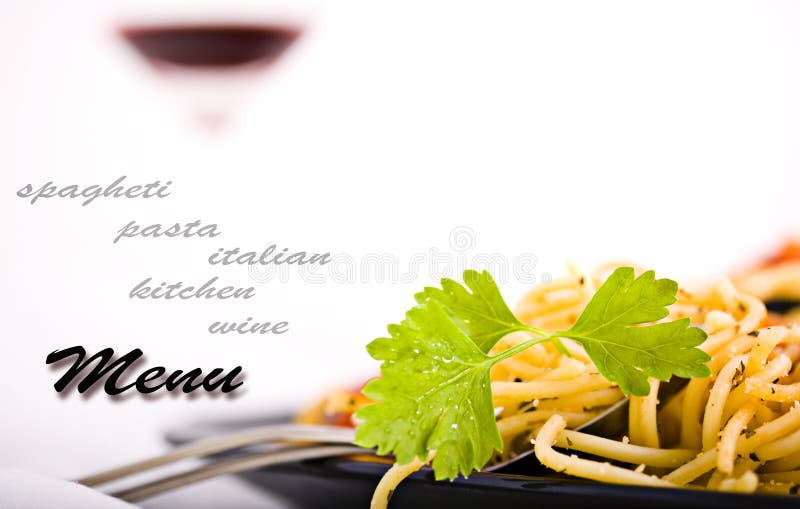 Menu da massa imagem de stock. Imagem de placa, verde - 13362749