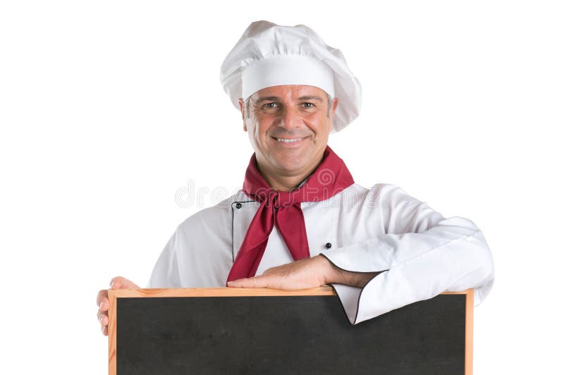 Chef showing menu sign stock image. Image of female, baker - 20853095