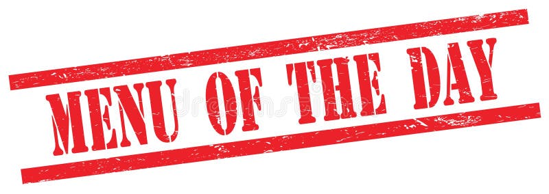 MENU of the DAY Text on Red Grungy Rectangle Stamp Stock Illustration ...