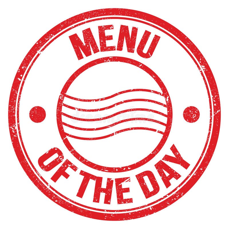 MENU of the DAY, Words on Red Rectangle Stamp Sign Stock Illustration ...